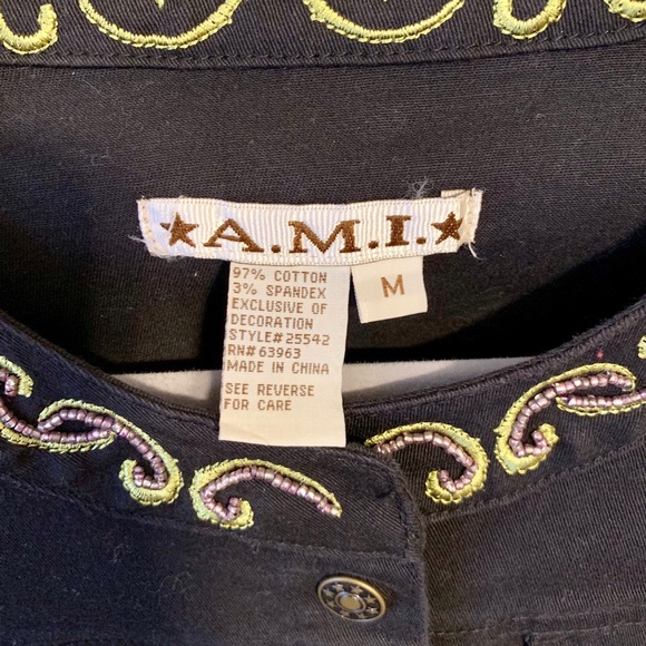 A.M.I. | Jackets & Coats | Ami Black Like New Embroidered Jacket | Poshmark